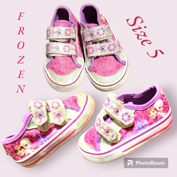 Disney | Shoes | Frozen Ii Velcro Tennis Shoes Little Girls Size 5 ...